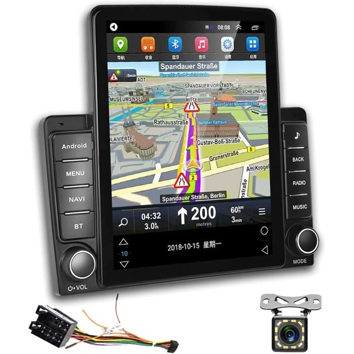 2 din autoradio android gps écran tactile vertical 9,5 pouces radio fm ...