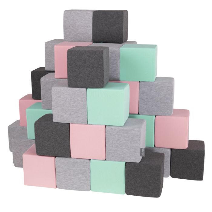 KiddyMoon Blocs Mous Pour Bébé 48 Pièces Cubes De Construction En ...