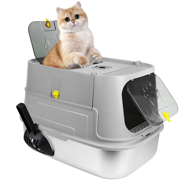 MIPAN. BAC À LITIÈRE EN ACIER INOXYDABLE, CONVIENT AUX CHATS DE TOUTES ...