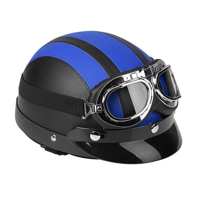 LAC Demi-casque de moto à visage ouvert, moto universelle Scooter en ...