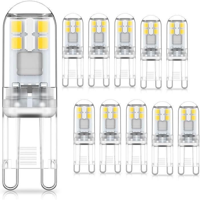 Ampoules Led G9 2w Équivalent à 20w Halogène Lumière Blanc Froid 6000k