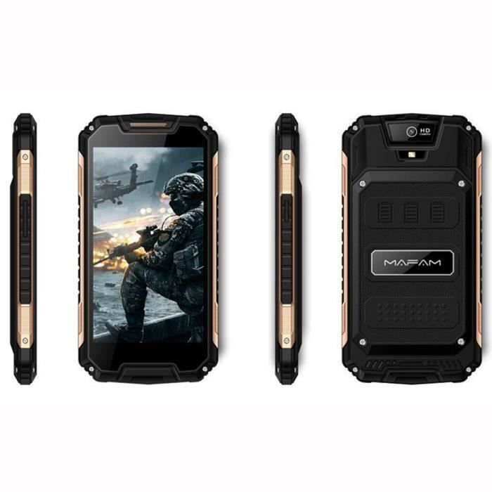 Smartphone Etanche Antichoc Antipoussière 5.0 Pouces Écran 4500mah Noir ...