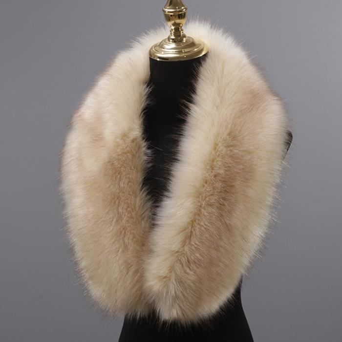 A-12 90cm Manteau À Col En Fausse Fourrure De Renard, Écharpes De Luxe ...