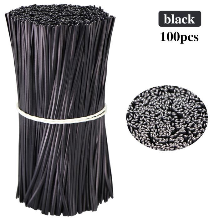 Attaches de câble de jardinage - Oblate - Noir - 10cm - Fil de fer ...