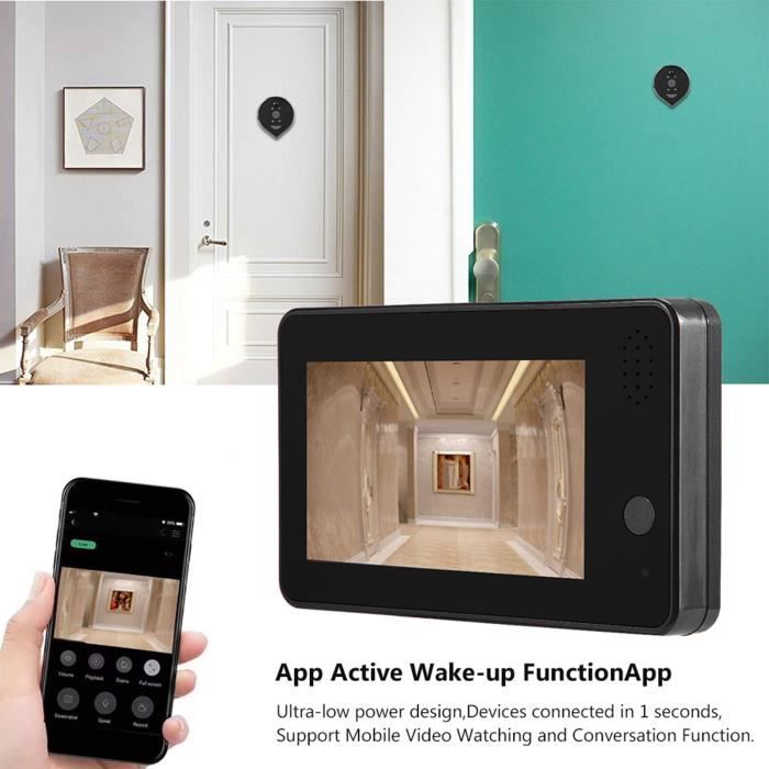 EJ.life sonnette de visionneuse de porte Détection mobile infrarouge ...