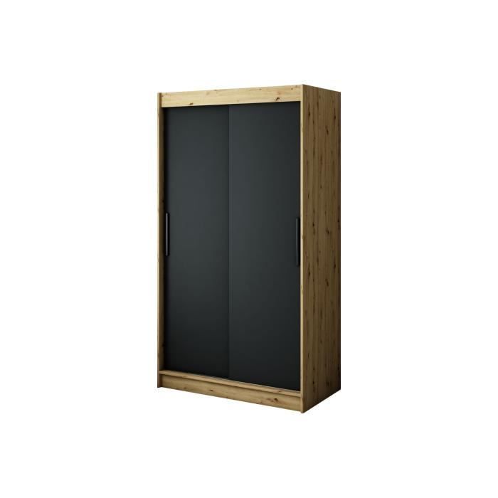 Armoire de Chambre JARED T Blanc 120 avec 2 Portes Coulissantes Style ...