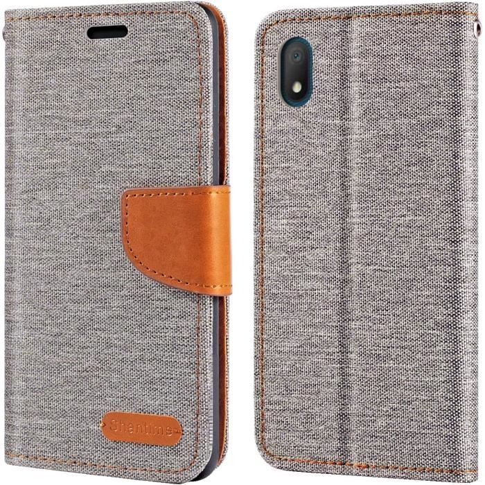 Coque Alcatel 1A 2020 en cuir Oxford arrière en TPU souple à rabat ...