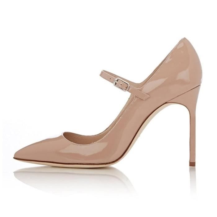 Botte PSVYI Pompes à talons hauts Chaussures Mary Jane Court Bureau ...