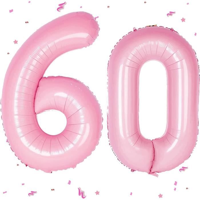Ballon Chiffre Anniversaire 60 Ballons Numériques En Aluminium,100 Cm ...