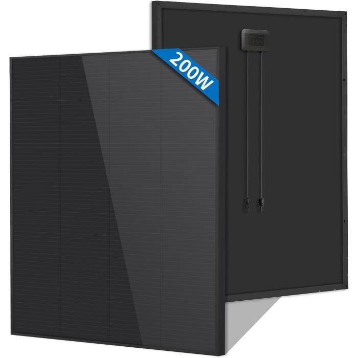 FIREFLY ENERGY Panneau Solaire Monocristallin 200W Module Tout Noir pour RV, Bateaux, Remorque ...