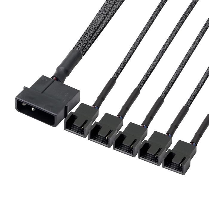 Câble Répartiteur De Ventilateur,Molex 4 Broches Vers 5 X 3 Broches-4 Broches 12 V Pc Câble ...