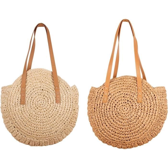 Sac En Raphia Pour Femme Sac Bohémien Sac Rond Sac En Paille Pour Usage ...