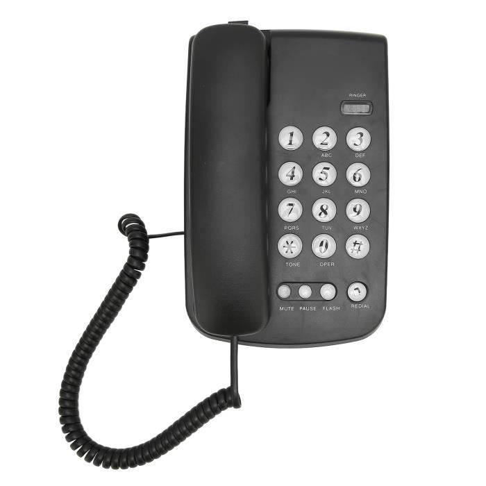 Vvikizy Téléphone de bureau Téléphone filaire, fonction Flash mains ...