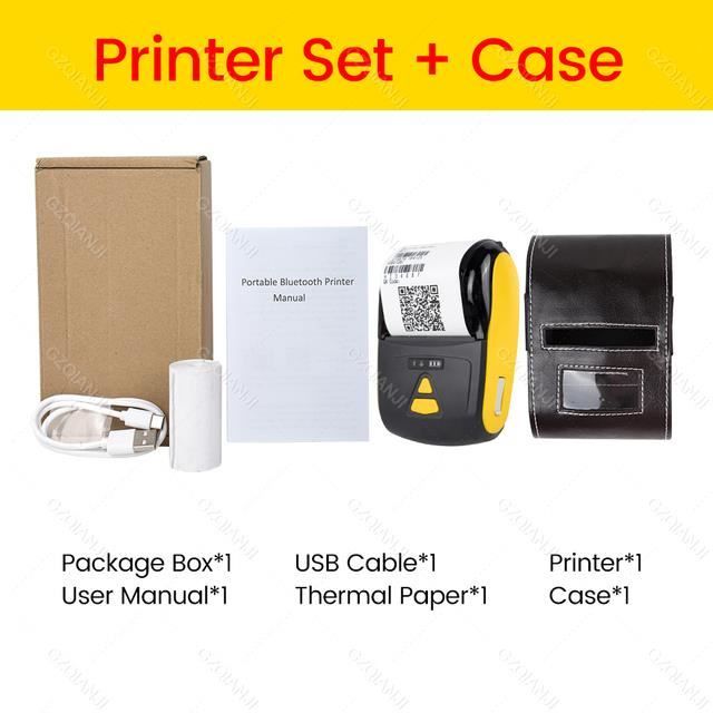 IMPRIMANTE,Yellow Printer-Prise anglaise--Mini imprimante thermique ...