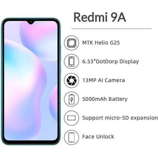 Xiaomi Redmi 9A Smartphone 2GB RAM 32GB ROM - Cdiscount Téléphonie