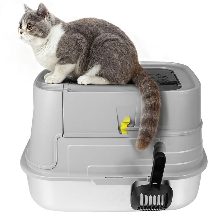 MIPAN. BAC À LITIÈRE EN ACIER INOXYDABLE, CONVIENT AUX CHATS DE TOUTES ...