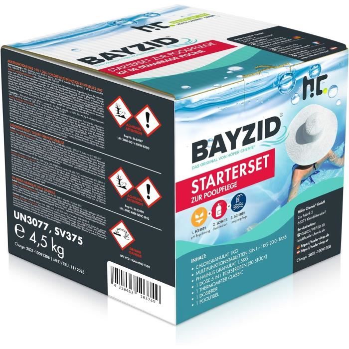 Höfer Chemie kit de démarrage Piscine 7 pièces - Chlore granulé, Chlore ...