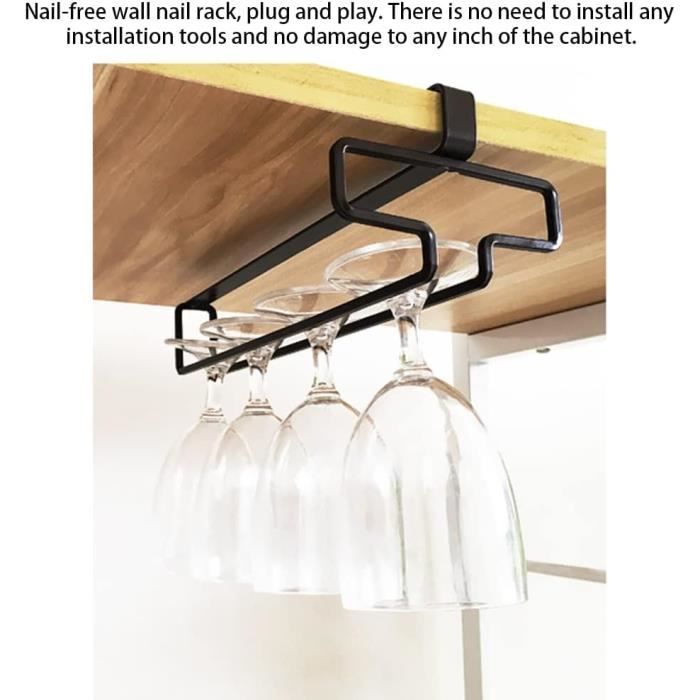 Porte-Verres, 2 Pièces Rangement Verre Suspendu Support Verre a Pied ...