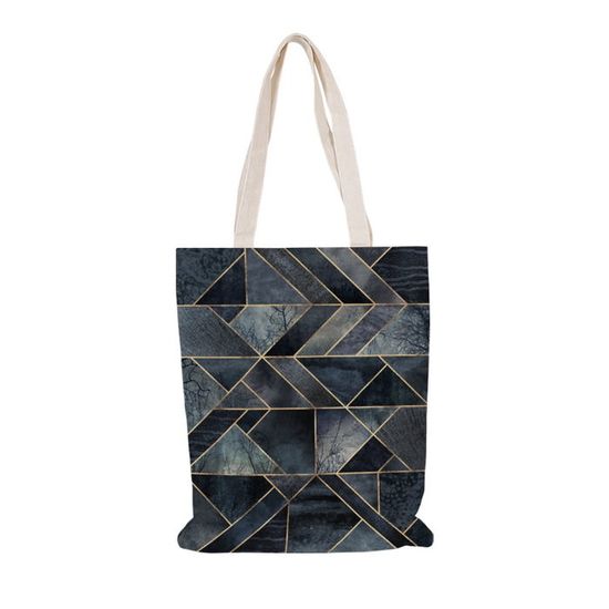 Sacs à main réutilisables à motif imprimé géométrique, fourre-tout en ...