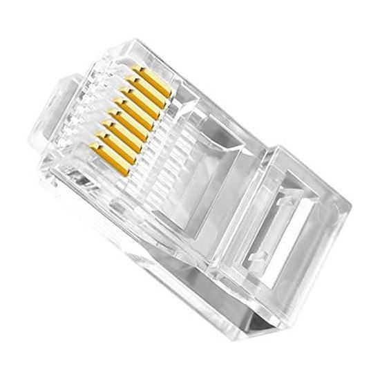 Connecteur Rj45 6U Plaqué Or Passage Via Ethernet Module Fiche Réseau Rj-45 Tête En Cristal Cat5 ...