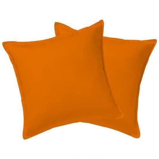 Taies d'oreiller - ORANGE - 60x60cm - 100% coton - Lavable en machine ...