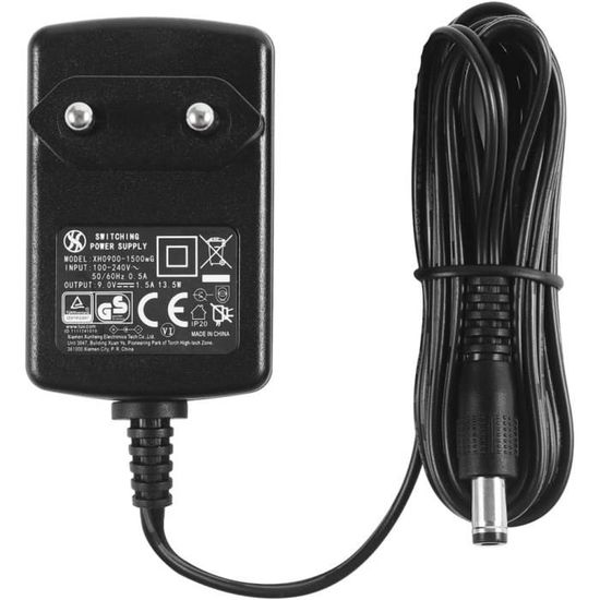 Adaptateur D'Alimentation Dc 9V 1,5A, Fiche 5,5Mm X 2,1Mm, Centre Négatif[J745] - Cdiscount ...