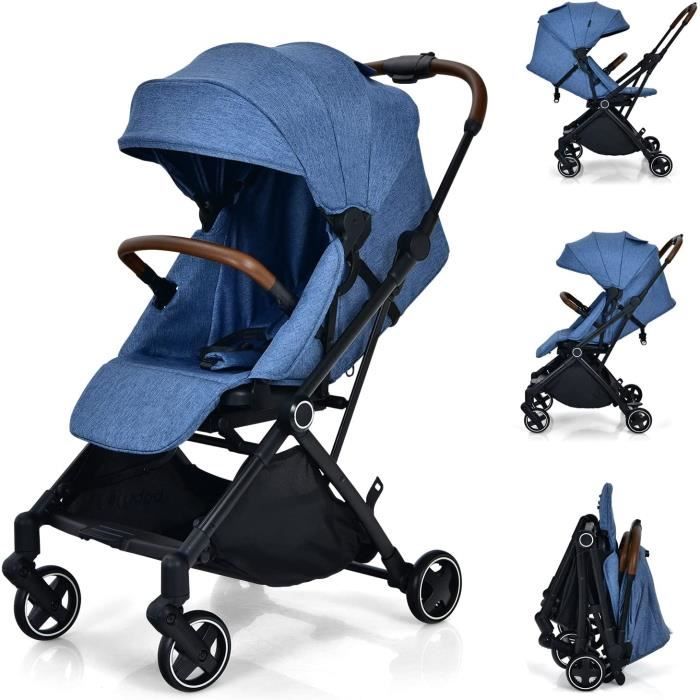 GOPLUS Poussette Pliable avec Siège Rotatif à 360°, avec Dossier ...