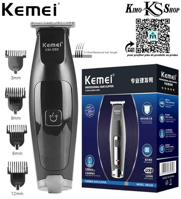 Tête de coupe en acier inoxydable, Machine à raser les cheveux KEMEI KM ...