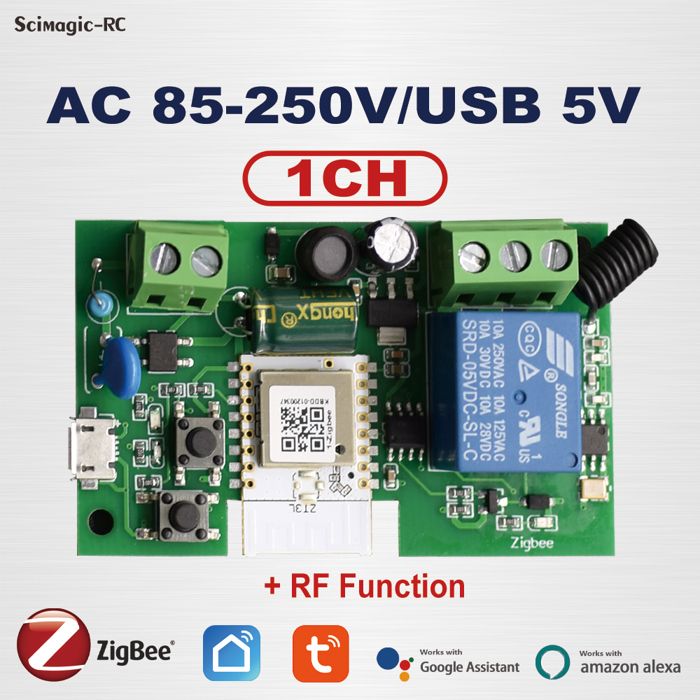 Smart ZigBee Switch Module Home DIY Breaker Relay DC 12/24V AC 85-250V Inching Auto-verrouillage ...