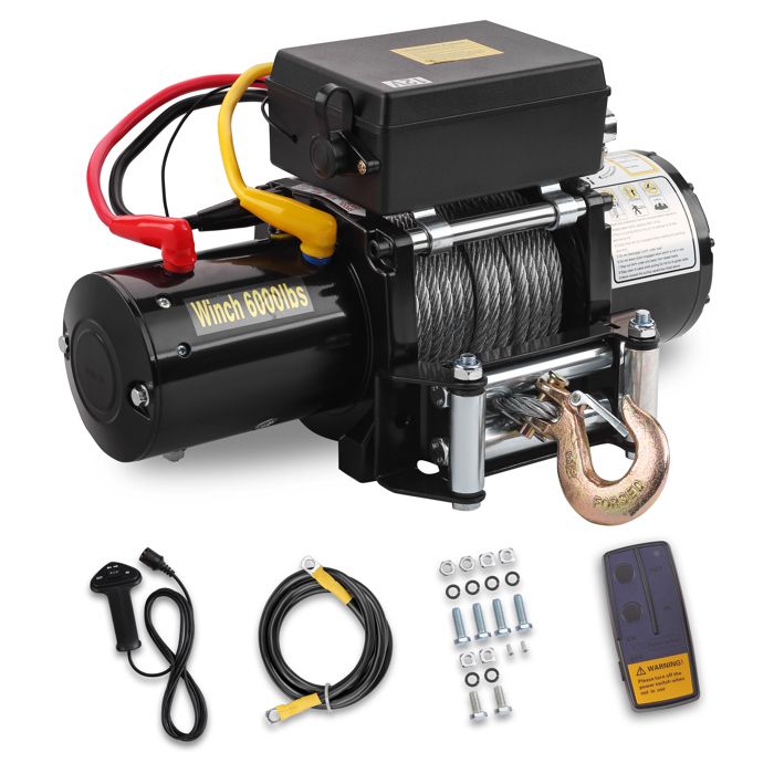 Treuil Électrique STANEW 12V,6000LBS/2722 kg,30M Télécommande SansFil ...