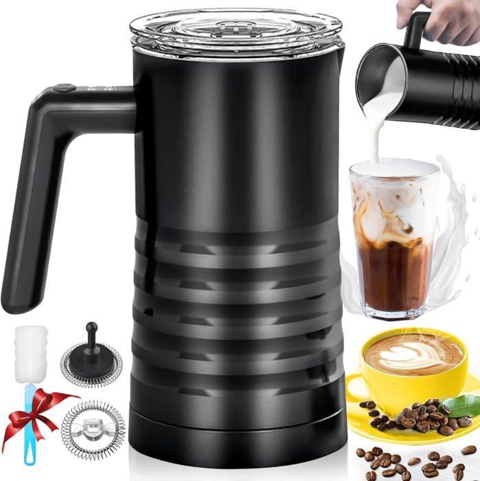 YESLUSY Mousseur à lait électrique 4 en 1, 580 ml Milk Frother en acier ...