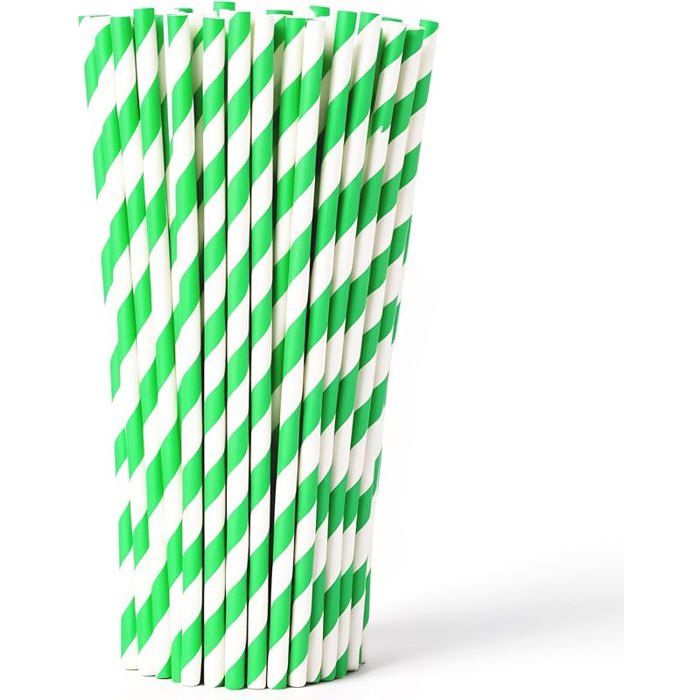 Lot de 500 Pailles en Papier Biodégradable - Pour Cocktails, Jus ...