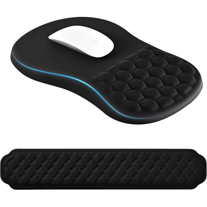 EooCoo Keyboard Wrist Rest Support + Mouse Mat for Wrist with Massage ...