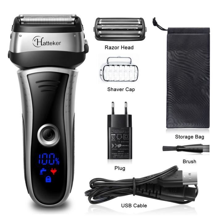 Argent - HATTEKER Rasoir électrique aste pour homme, machine à raser ...