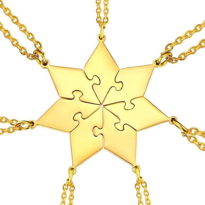 Collier Séparable À Personnaliser Pendentif Puzzle 3-4-5-6-7-8 Pièces ...