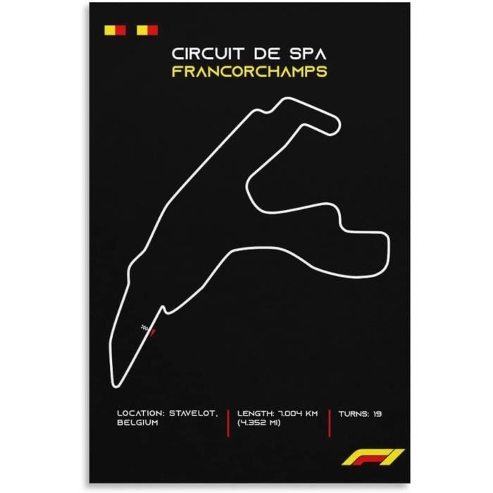 Spa-Francorchamps Circuit Raceway Racing F1 Poster Esthétique Pour ...
