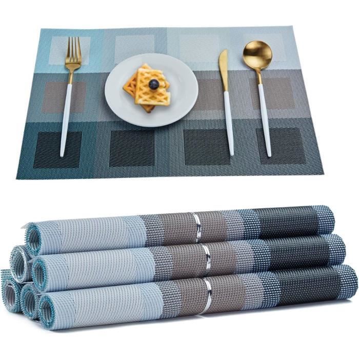 Nappe - Sets de table en vinyle tissé - Lot de 6 - Isolation thermique ...