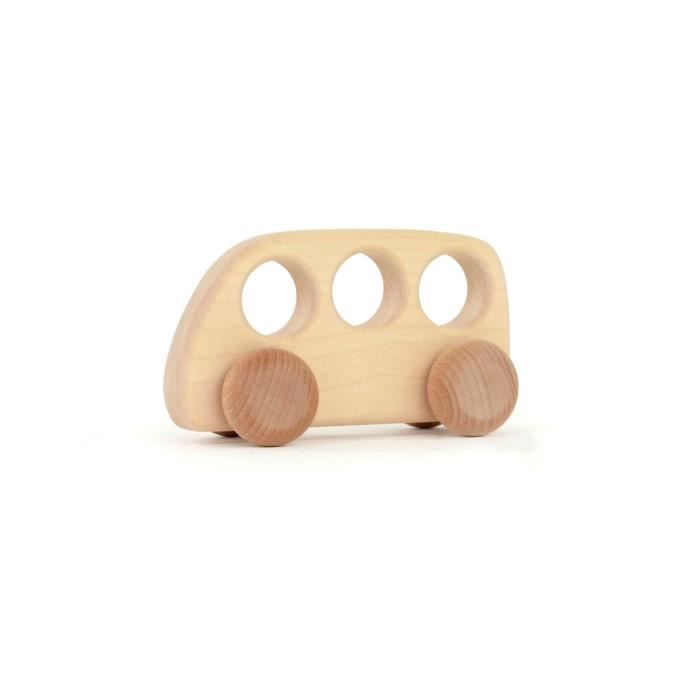 Bus en bois Bajo - Naturel - Pour enfant - Marron et beige - Intérieur ...