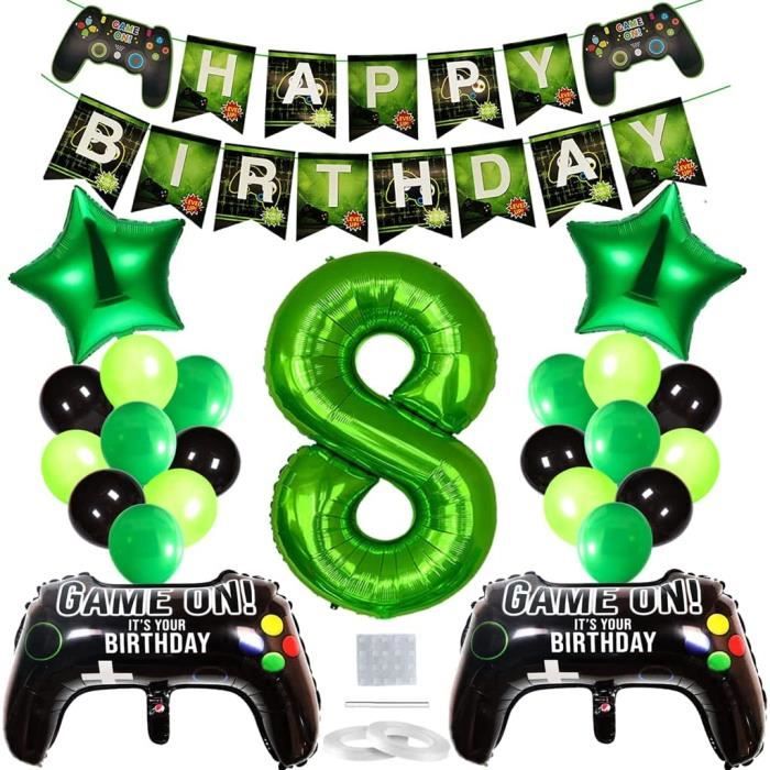 Jeu Vidéo Décoration Anniversaire 8 Ans Gamer Deko 8e Anniversaire