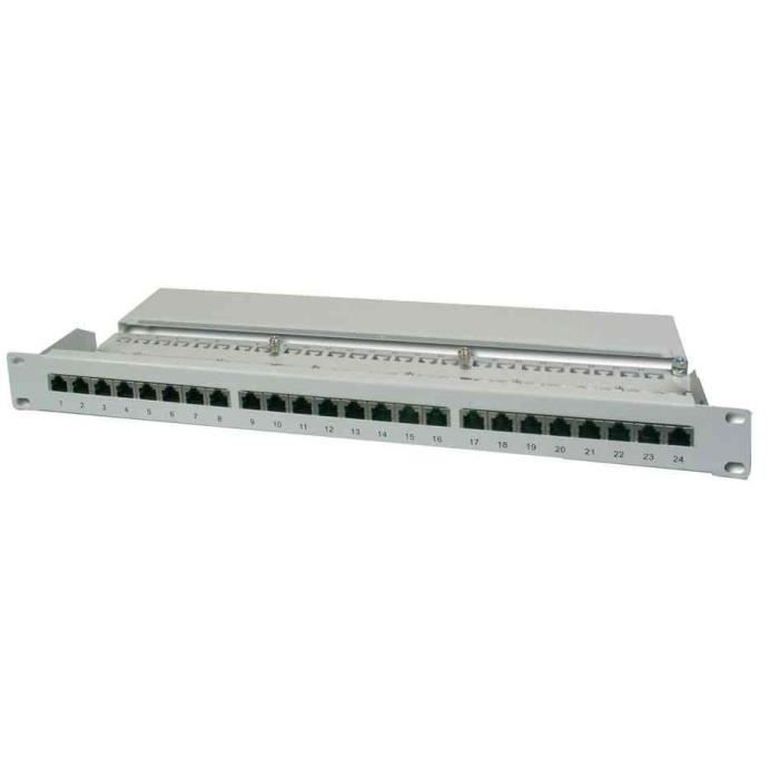 Panneau de brassage 19" Cat.5e 24 ports RJ45 - DIGITUS - Gris - Cdiscount Bricolage