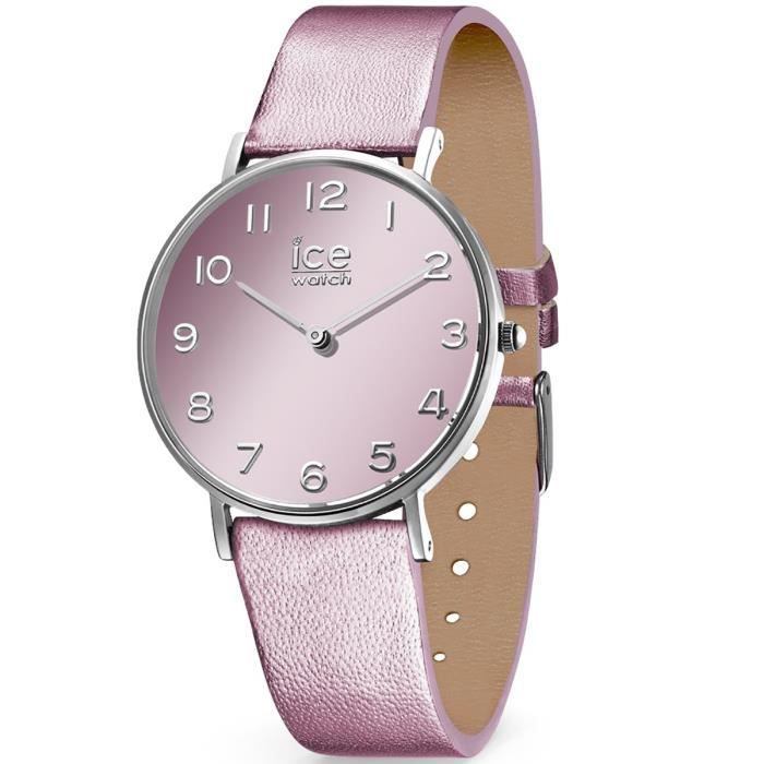 Montre ICE-WATCH CITY MIRROR en Cuir Rose - 014437 Rose, - Achat/vente ...
