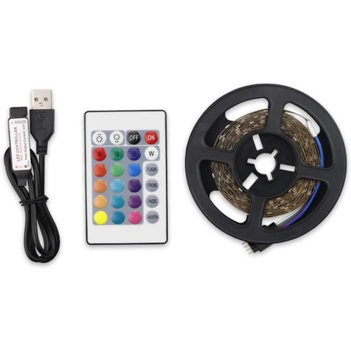 Rubans à LED 3M Bande LED 5050 RGB Etanche avec Télécommande IR, Bande Lumineuse 16 Couleurs et ...