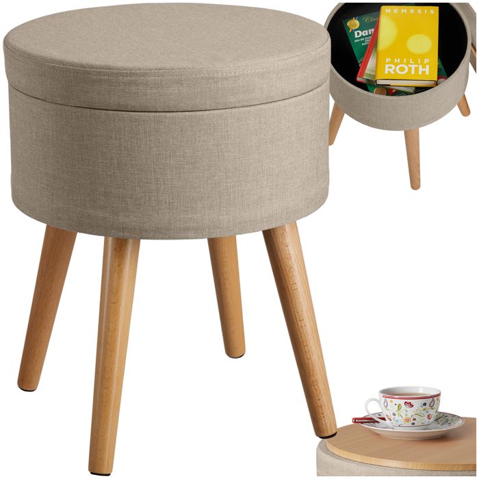 TABOURET - TECTAKE - Tabouret YARA avec Coffre de Rangement 105 L et ...
