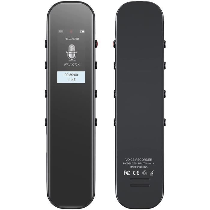 Dictaphone enregistreur Vocal Numérique pour Conférence, Cours 64 go noir - Cdiscount TV Son Photo