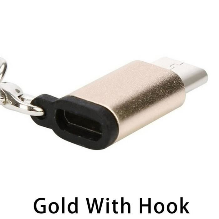 ADAPTATEUR RESEAU,01--Porte clés USB Type C mâle vers Micro USB femelle ...