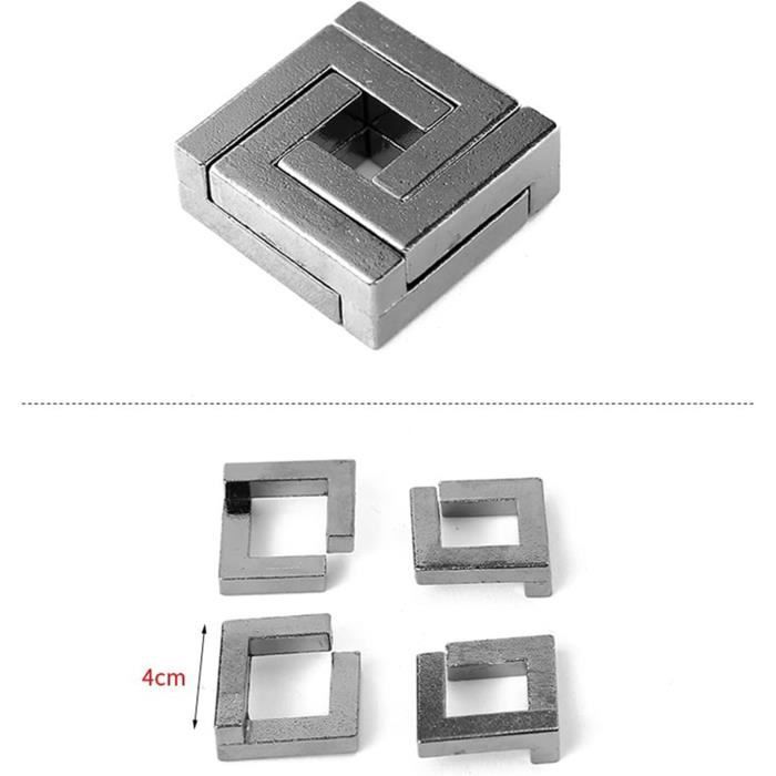 4 Pièces Casse Tete Metallique, Jeux Casse Tête Metal, Métallique Wire ...