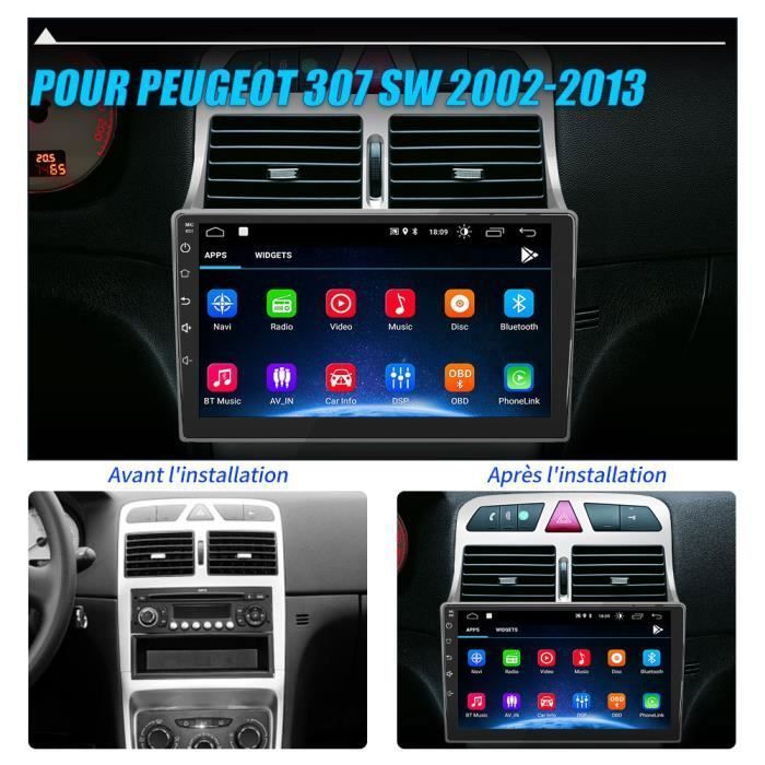 AWESAFE Autoradio Android 13 2Go+32Go pour Peugeot 307 307CC 307SW (2002-2013) avec 9'' Écran ...