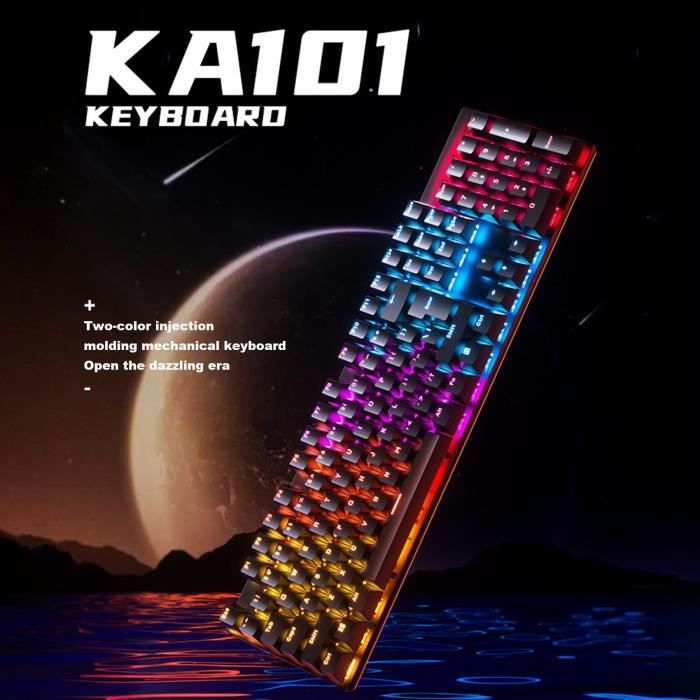 Clavier MéCanique RéTro-éClairé RGB Vert 104 Touches Clavier MéCanique ...