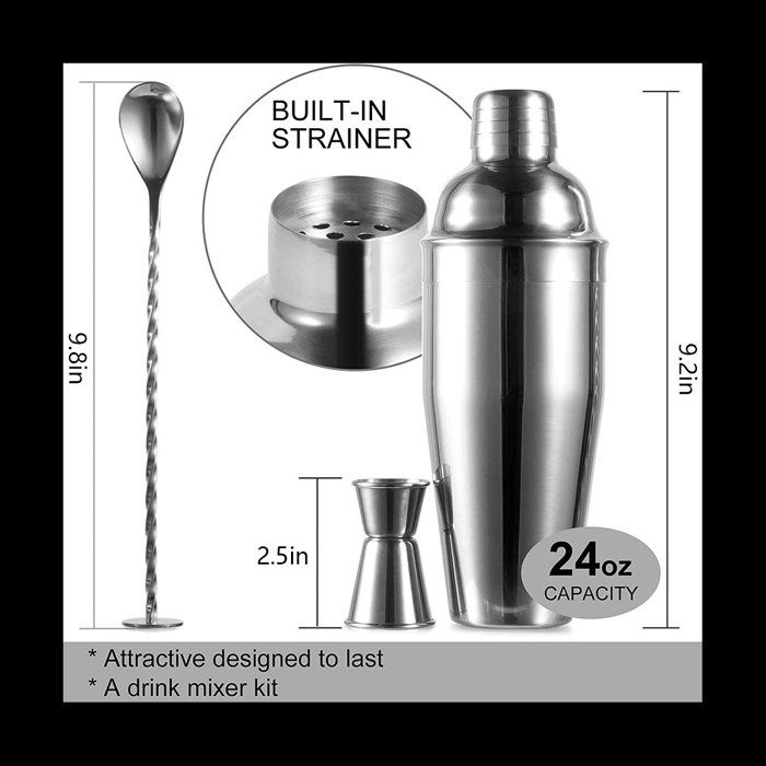 24Oz Professional Beverage Mixer Bar Set - Shaker Professionnel pour ...