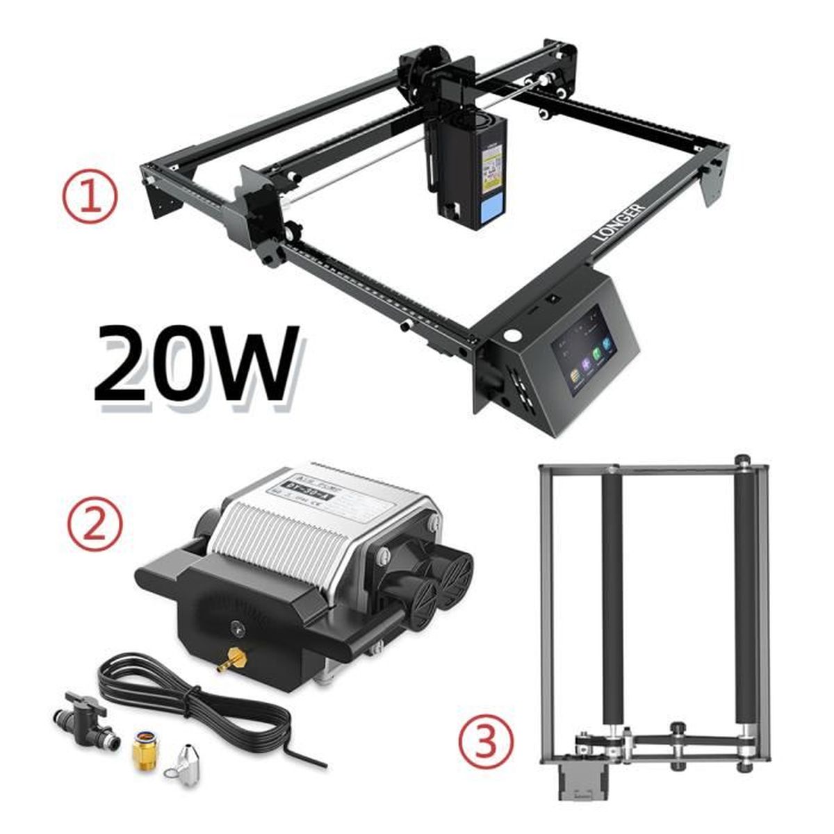 LONGER RAY5 20w Graveur laser avec Assistance pneumatique Automatique ...